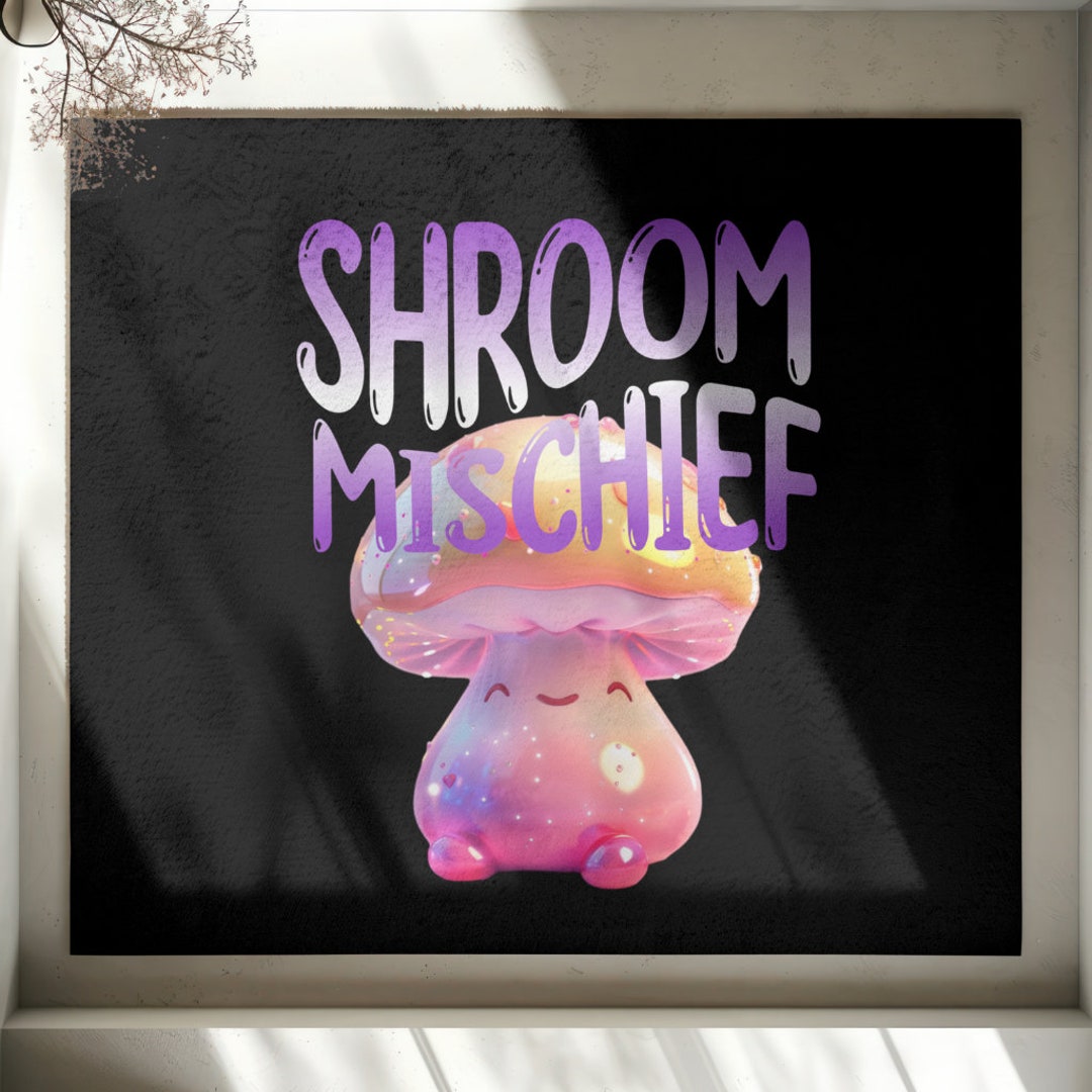 Cutecore Mushroom Rug, Kawaii Large Rug, Funky Area Rug, Pink Area Rug ...