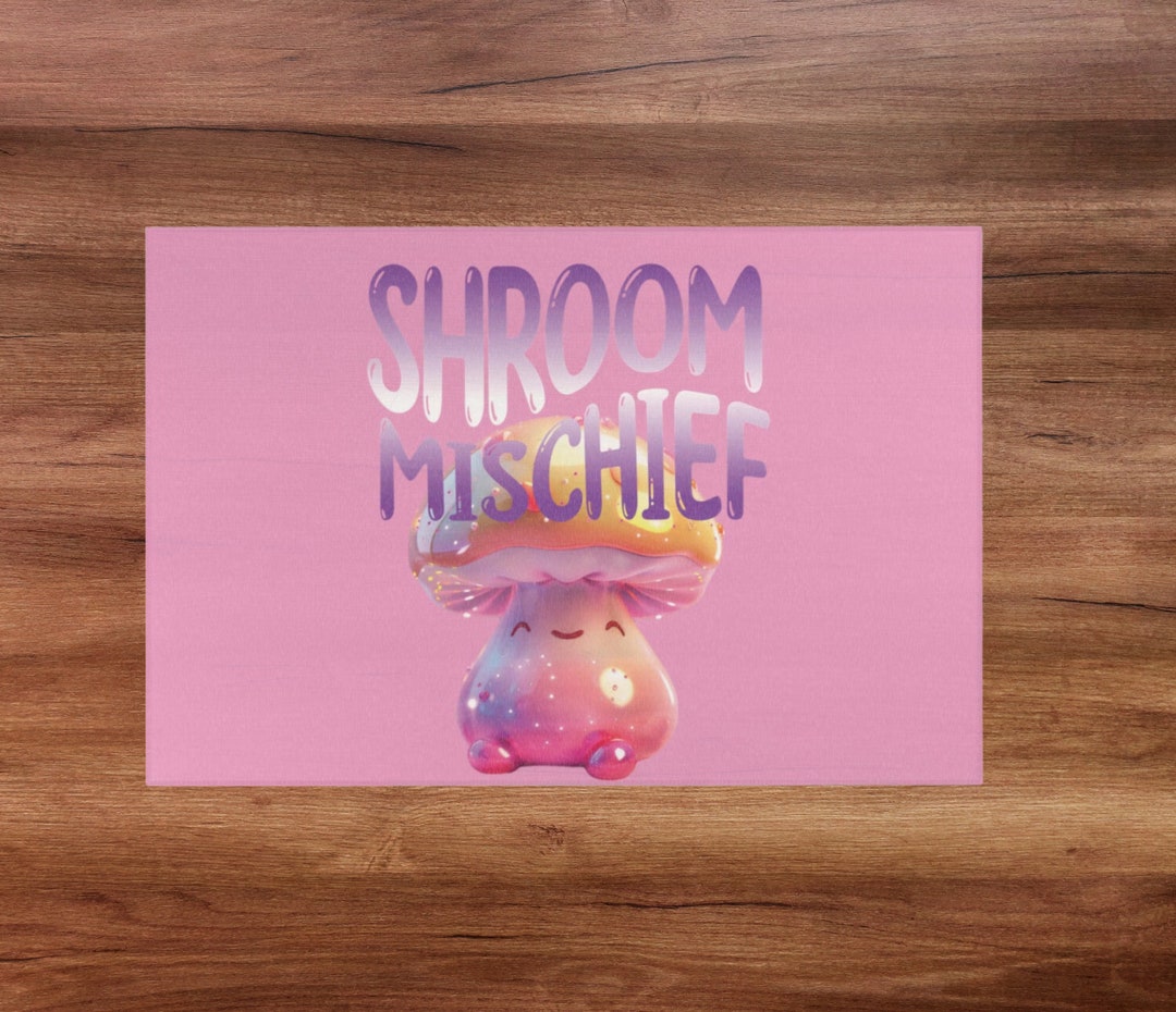 Cutecore Mushroom Rug, Kawaii Large Rug, Funky Area Rug, Pink Area Rug ...