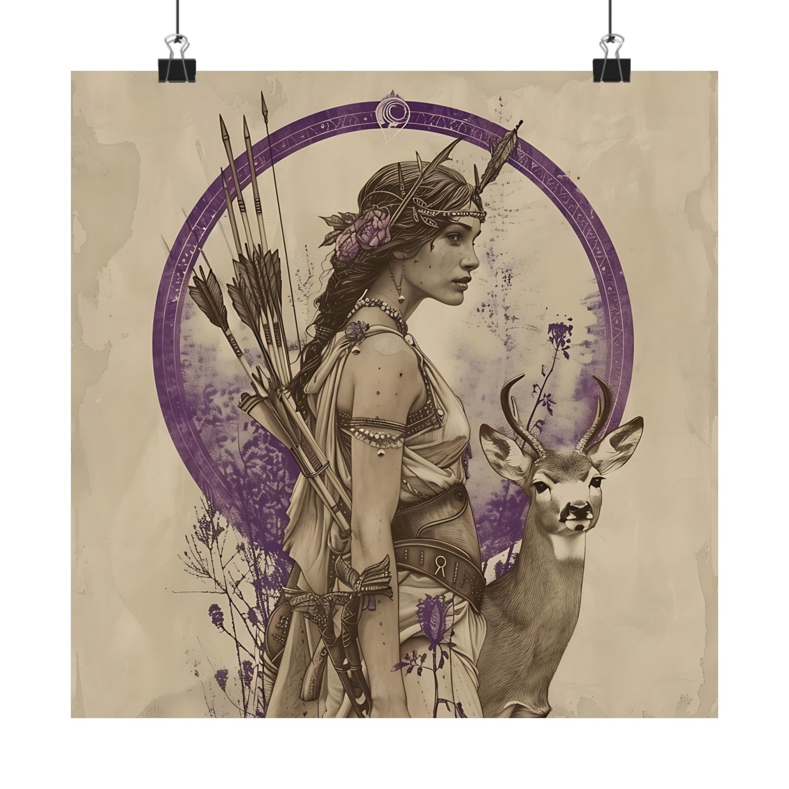 Artemis Wall Art, Artemis Greek Mythology Poster, Ancient Greek ...