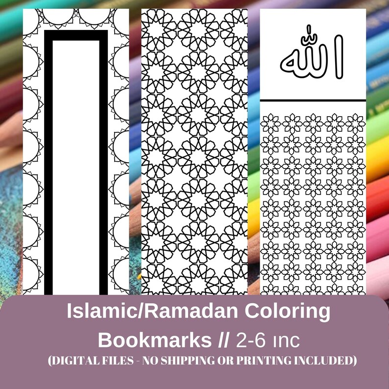 Islamic/ramadan Coloring Bookmarks, Activity for Kids, Printable ...
