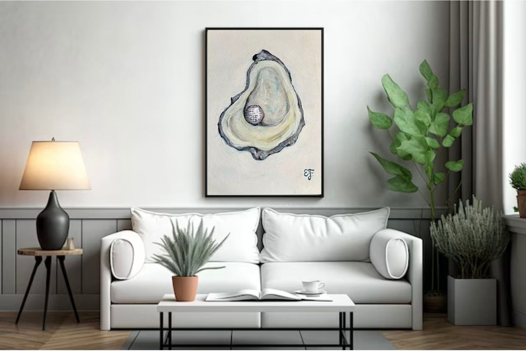 Disco Pearl in Oyster Shell Digital Art Print - Etsy