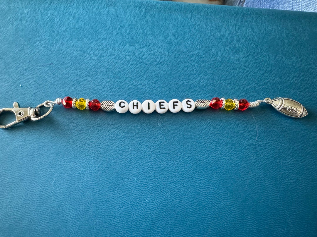 Gold Red and White Kansas City Chiefs With Feathers and Football Charm ...