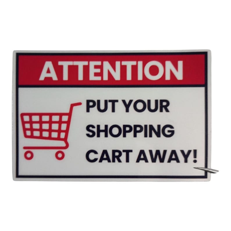 Put Your Shopping Cart Away Sticker | Retail Store Sign - Etsy