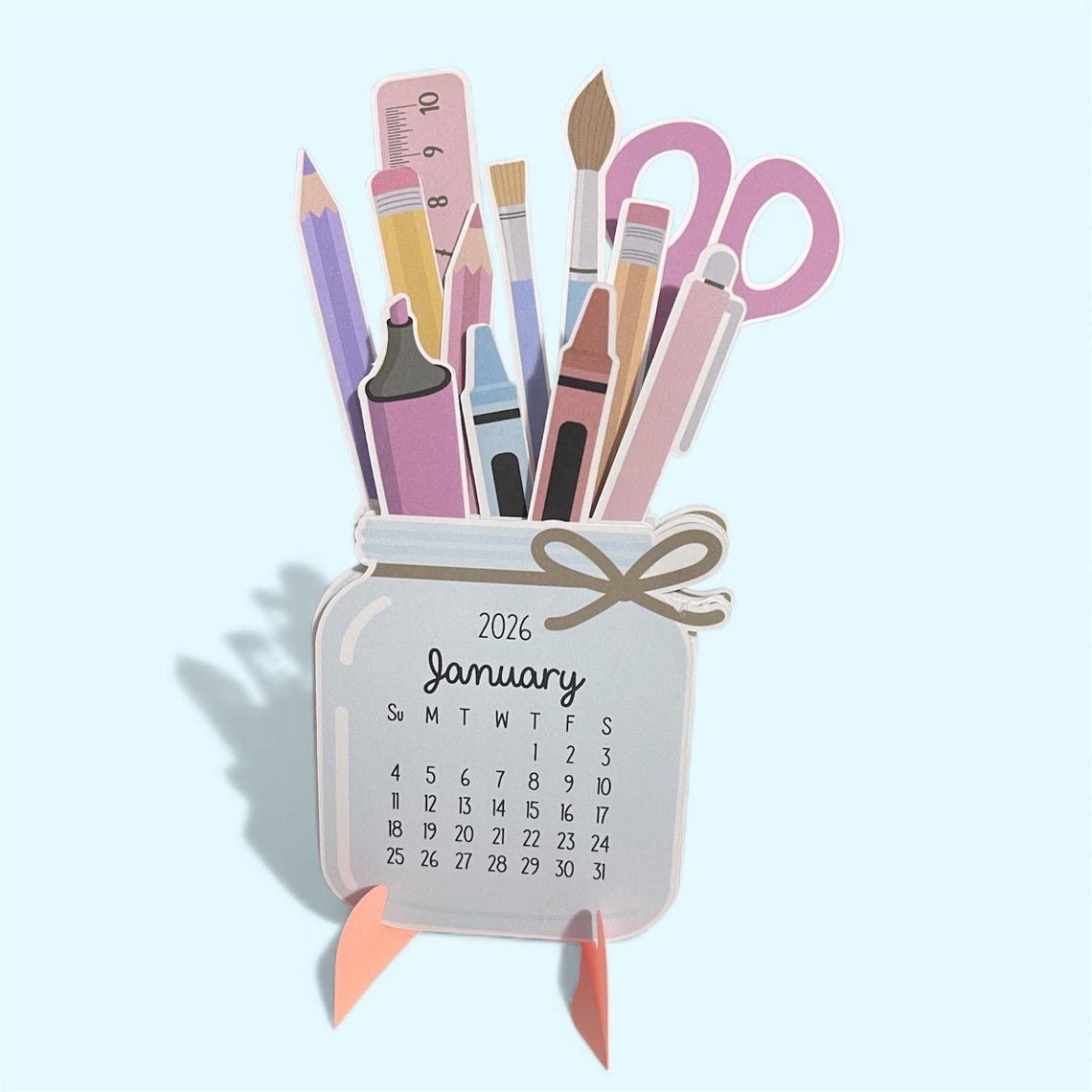 2026 MINI Desktop Calendar | Cutout Arts and Crafts | Teacher Gift - Etsy