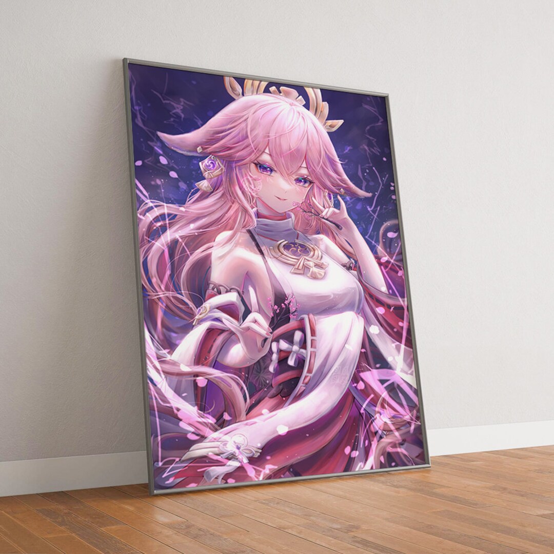 Genshin Impact Yae Miko Poster, High Quality Canvas Poster Print, Gifts ...