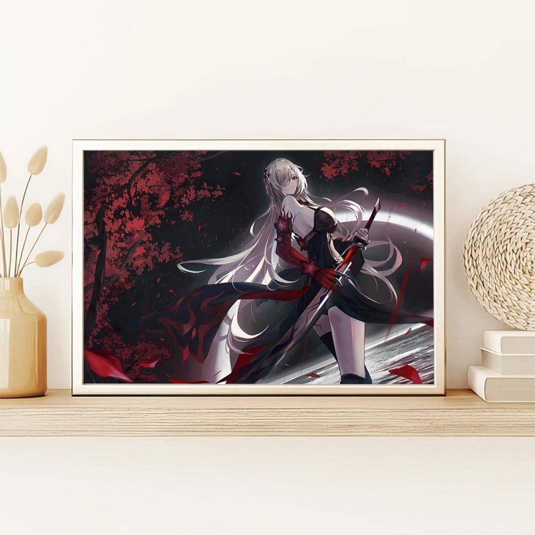 Honkai Stair Rail Acheron Poster, High Quality Canvas Poster Print ...