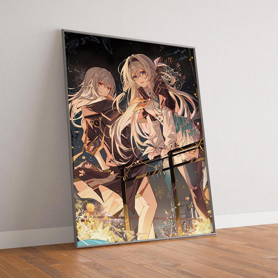Honkai Stair Rail Firefly and Trailblazer Poster, High Quality Canvas ...