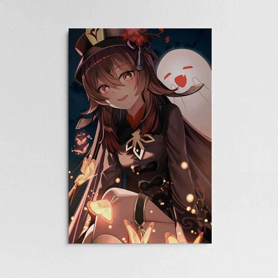 Genshin Impact Hu Tao Poster, High Quality Canvas Poster Print, Gifts ...