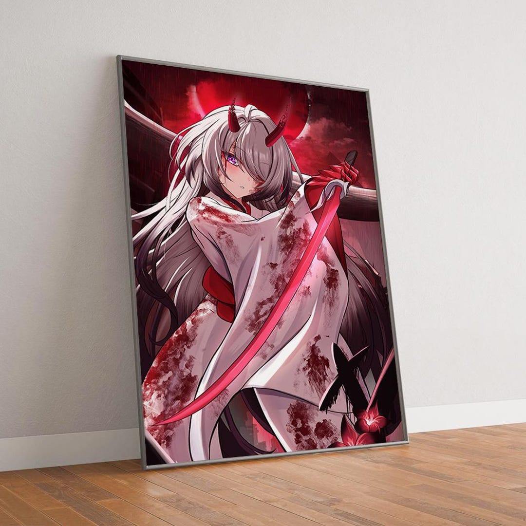 Honkai Stair Rail Acheron Poster, High Quality Canvas Poster Print ...