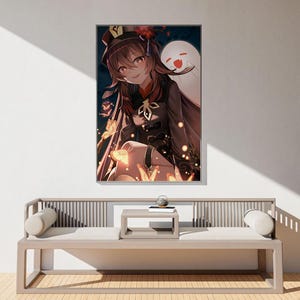 Genshin Impact Hu Tao Poster, High Quality Canvas Poster Print, Gifts ...