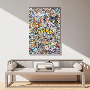Pokemon Collage Poster, All Characters, Pikachu Anime Poster, High ...
