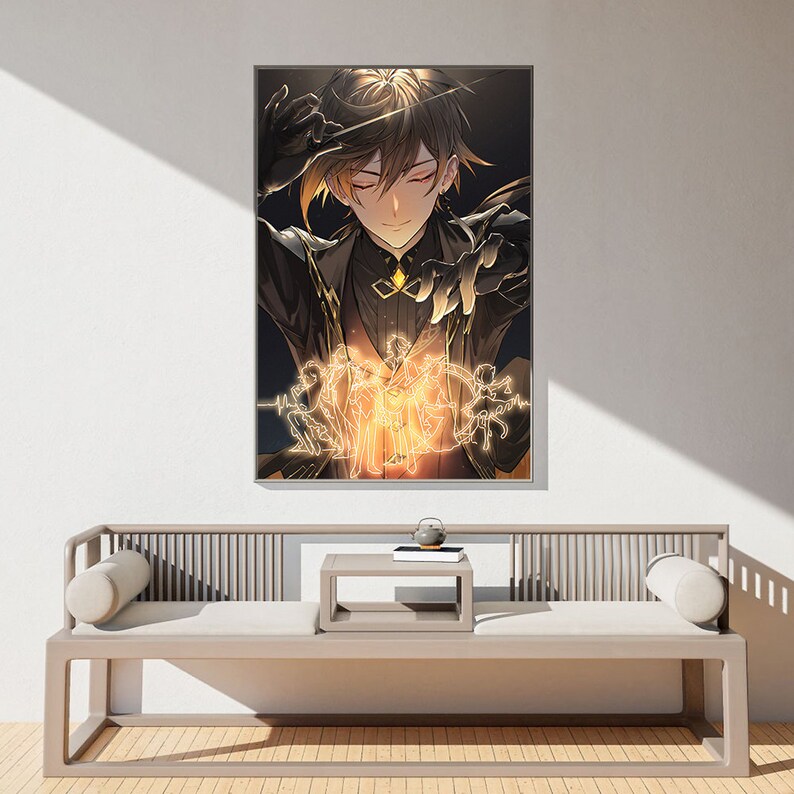Genshin Impact Zhongli Morax Poster, High Quality Canvas Poster Print ...