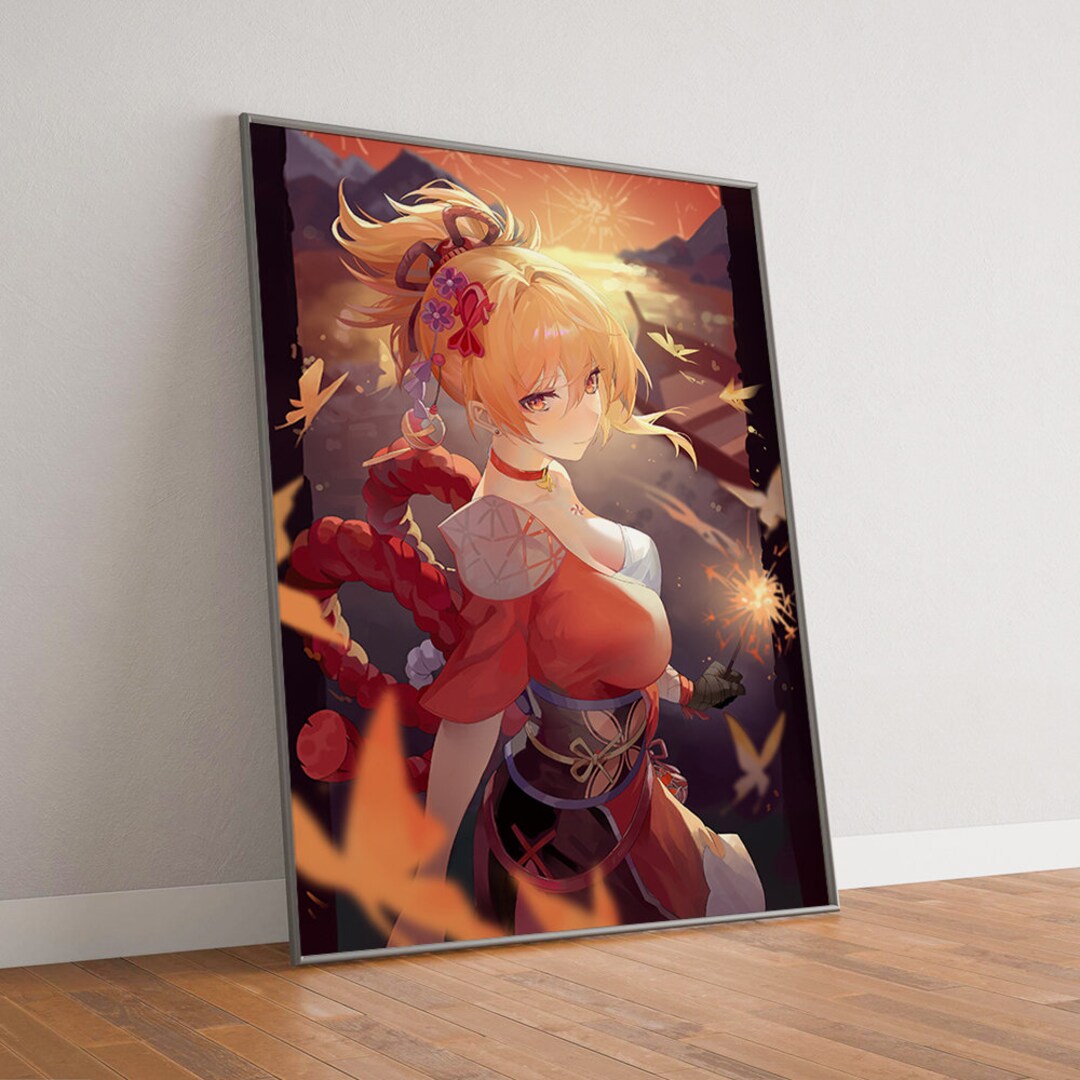 Genshin Impact Yoimiya Poster, High Quality Canvas Poster Print, Gifts ...