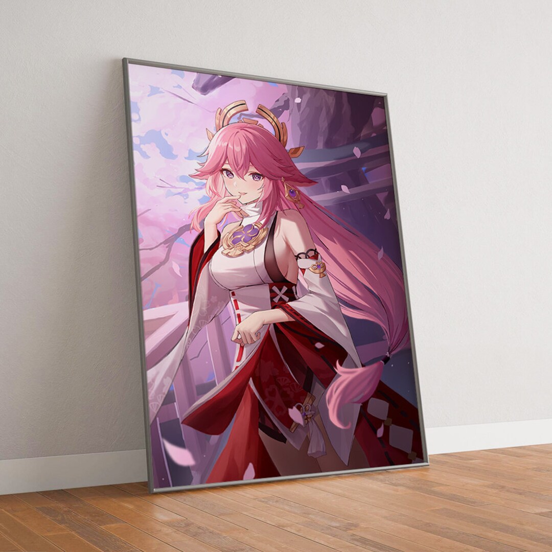 Genshin Impact Yae Miko Poster, High Quality Canvas Poster Print, Gifts ...
