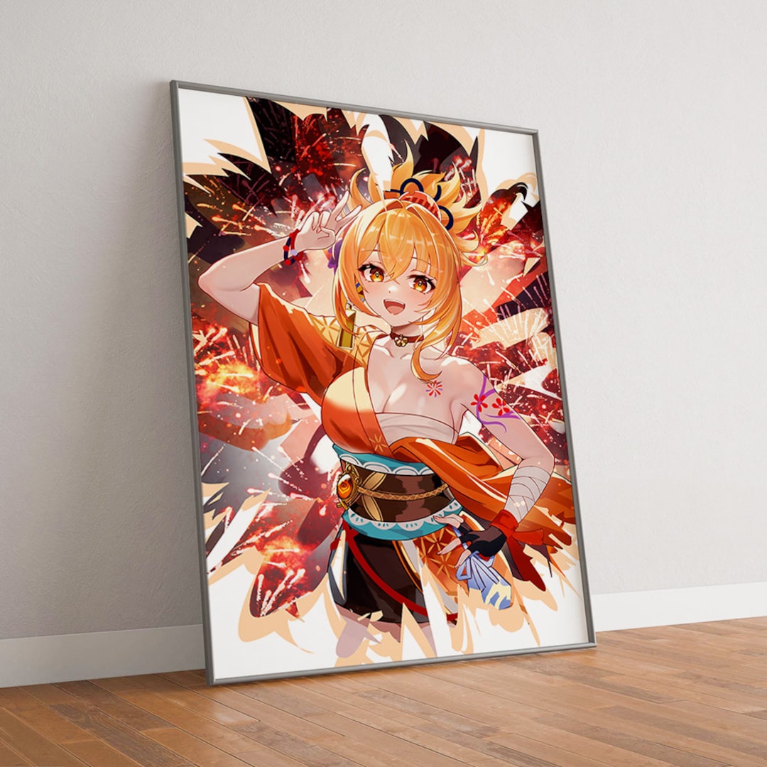 Genshin Impact Yoimiya Poster, High Quality Canvas Poster Print, Gifts ...