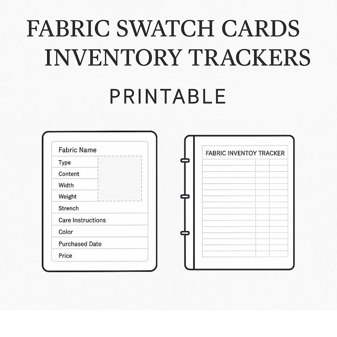 Fabric Swatch Cards & Inventory Tracker – Printable PDF for Fabric ...