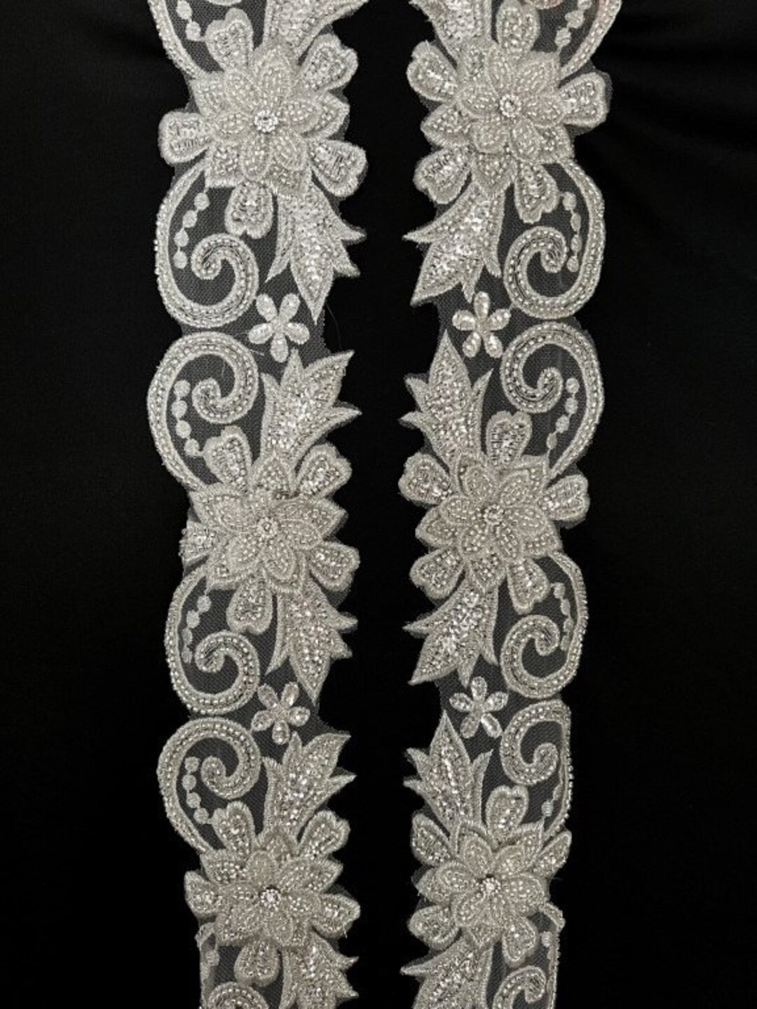 Sliver Beaded Lace Trimming, Rose Gold Lace Trimmings - Etsy