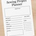 Sewing Project Planner | Printable PDF | A4 & US Letter - Etsy