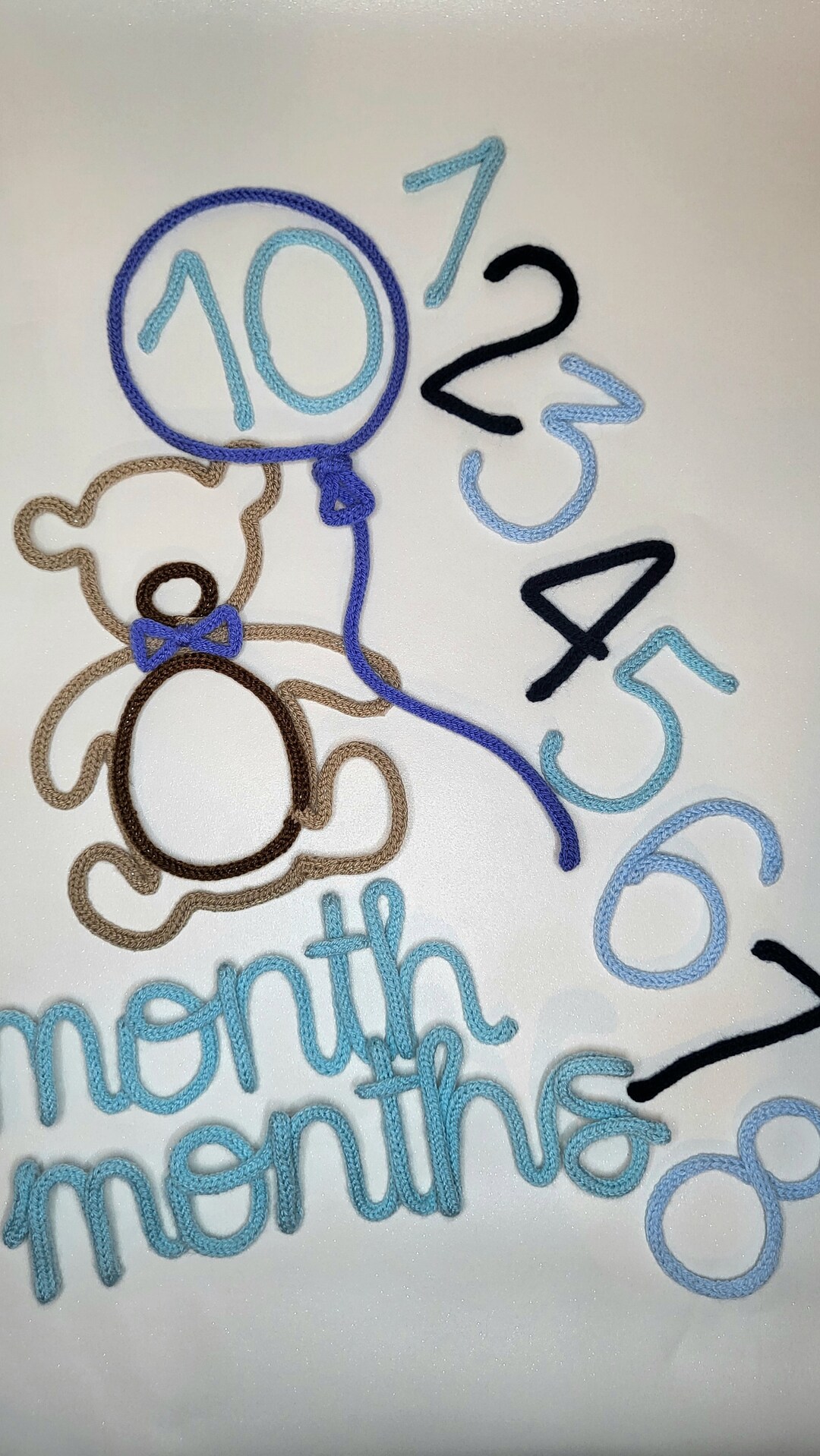 Knitted Wire Baby Milestone Signs - Photo Prop, Gift, Present, Wall ...