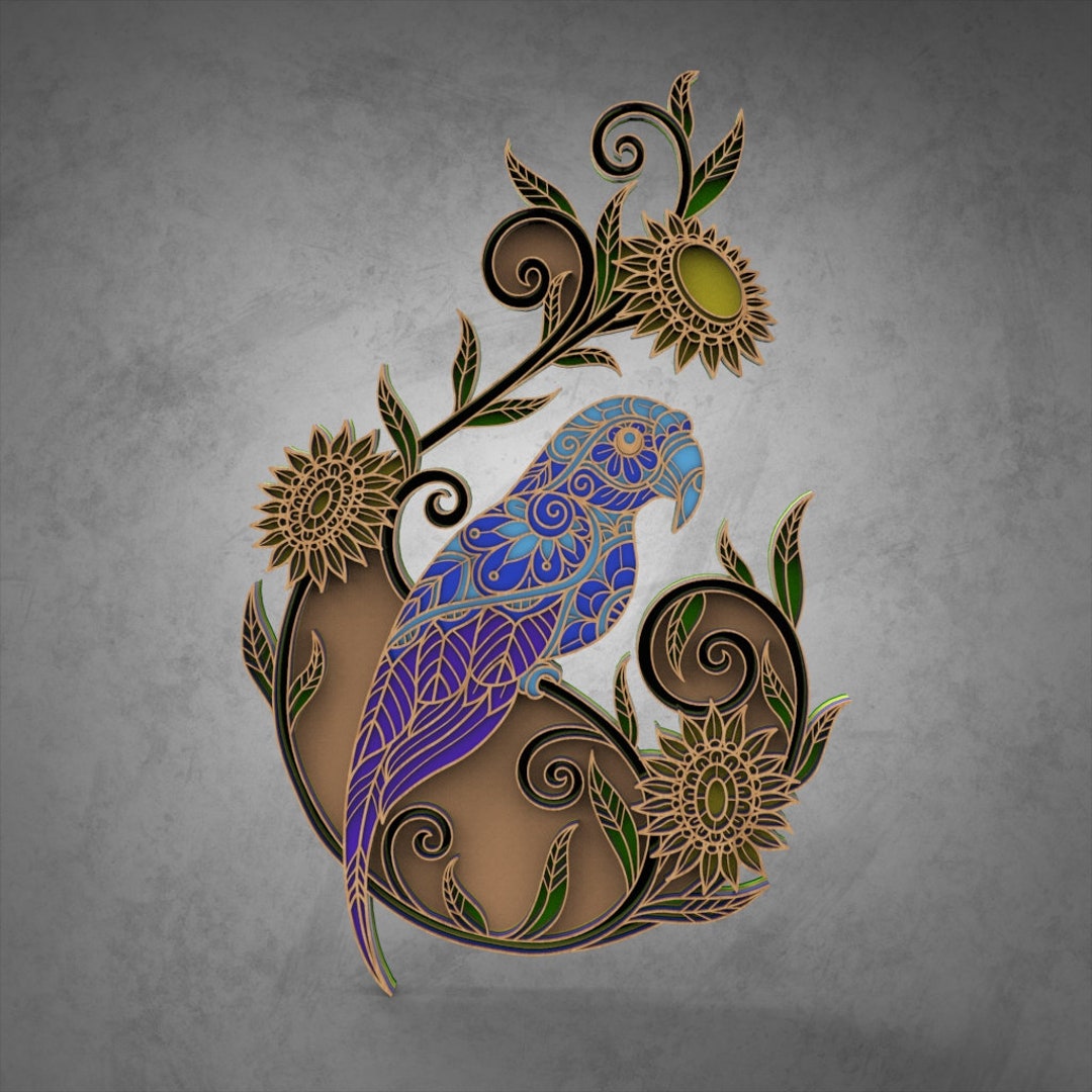 Bird Svg, Multilayer Papercraft Files for Cricut, Layered SVG Files for ...