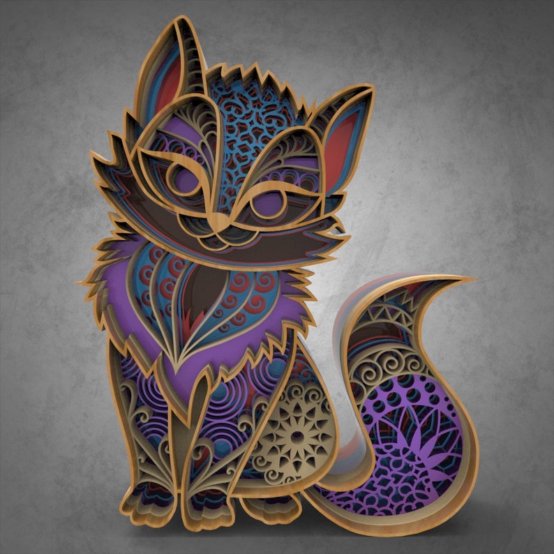Laser Cut Files KITTY CAT layered svg file and cricut svg file, laser ...