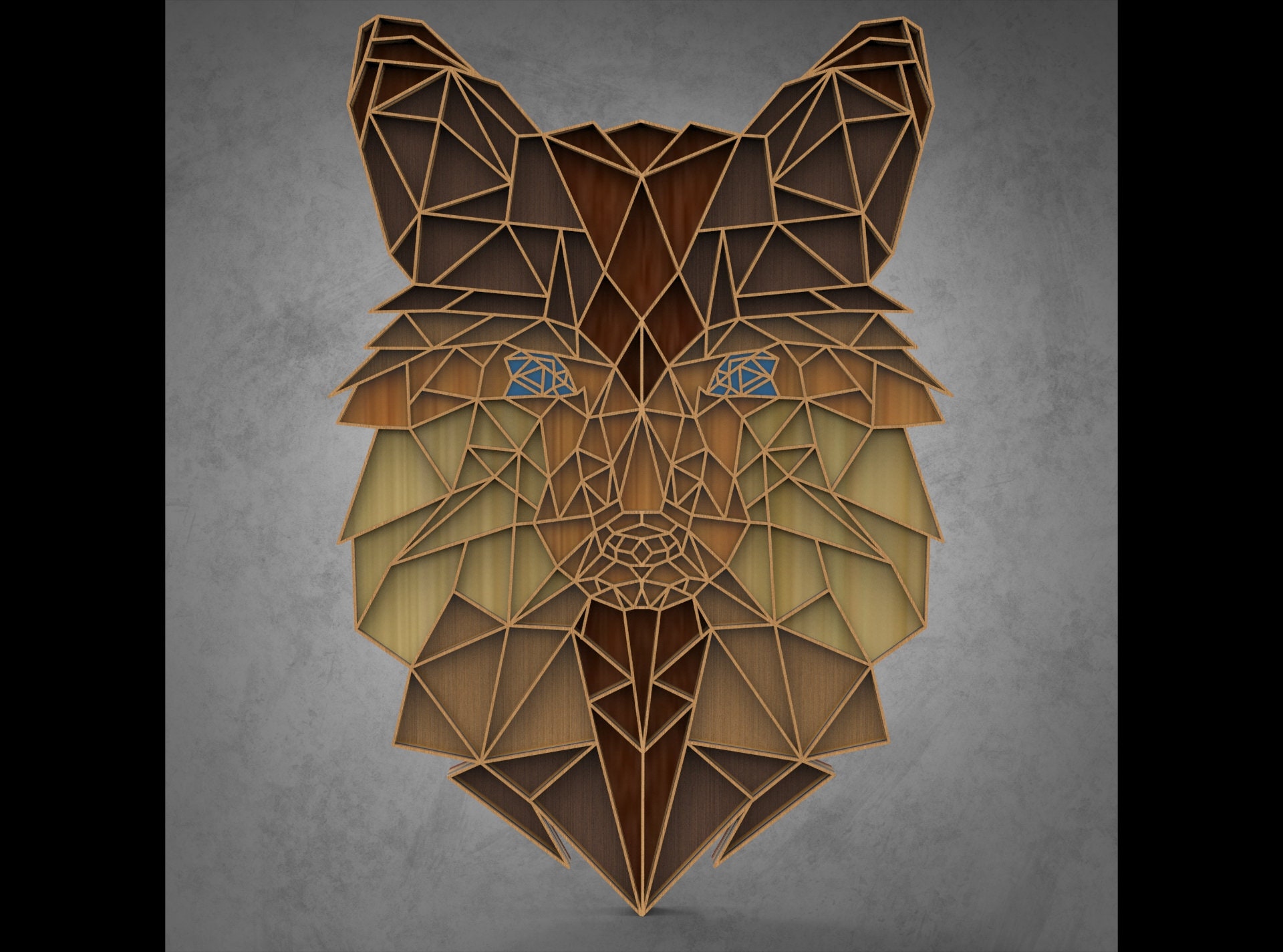 Laser Cut Files - Geometric Wolf 7 - Layer Ai,dxf,cdr,svg,pdf - Etsy