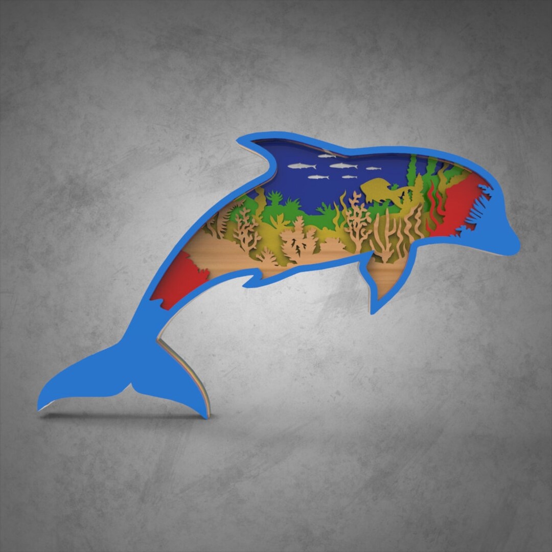 3D Dolphin, Layered Dolphin SVG, Cricut Files, Silhouette - Etsy