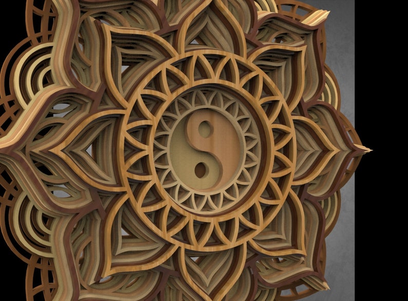 Mandala Multilayer Wood Laser Cut Art, Intricate Wall Décor, Perfect ...