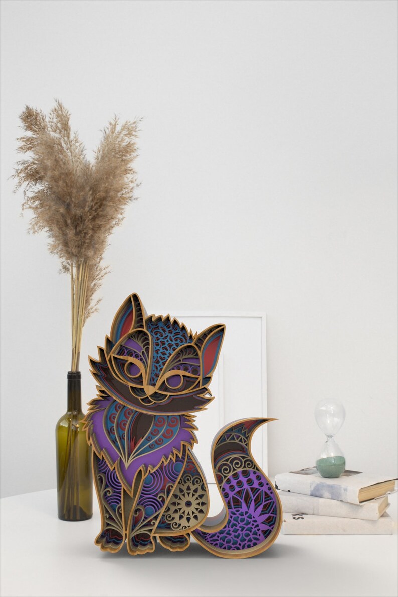 Laser Cut Files KITTY CAT Layered Svg File and Cricut Svg File, Laser ...