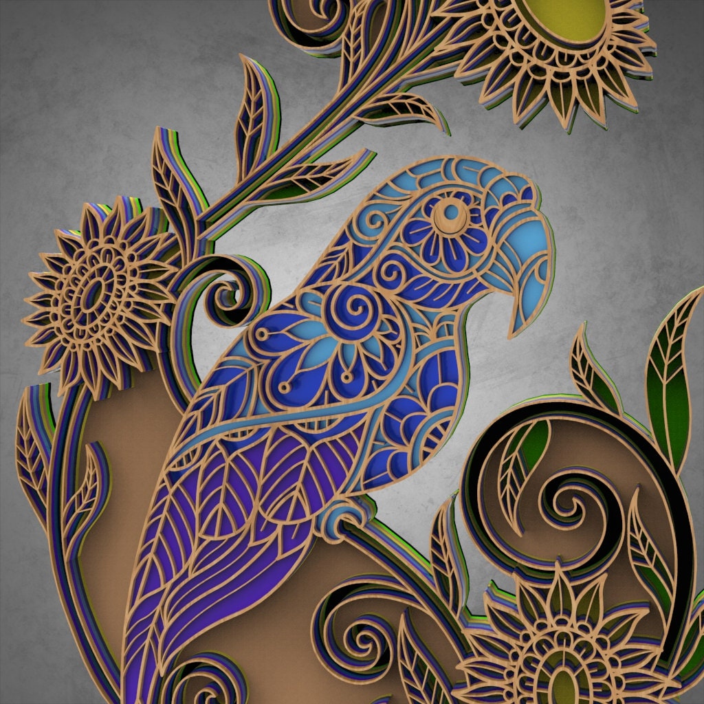 Bird Svg, Multilayer Papercraft Files for Cricut, Layered SVG Files for ...