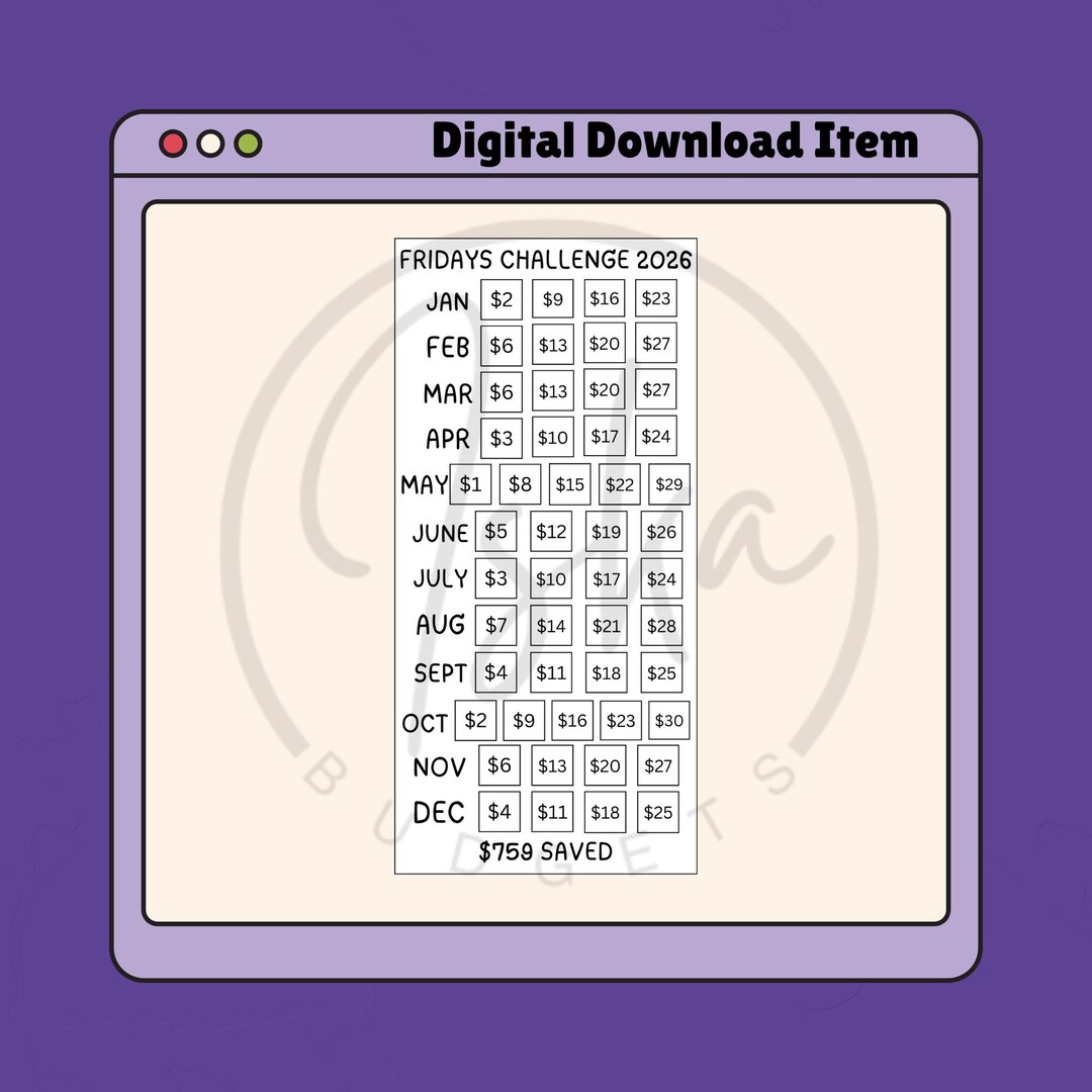 Fridays Challenge 2026 | Digital Download - Etsy