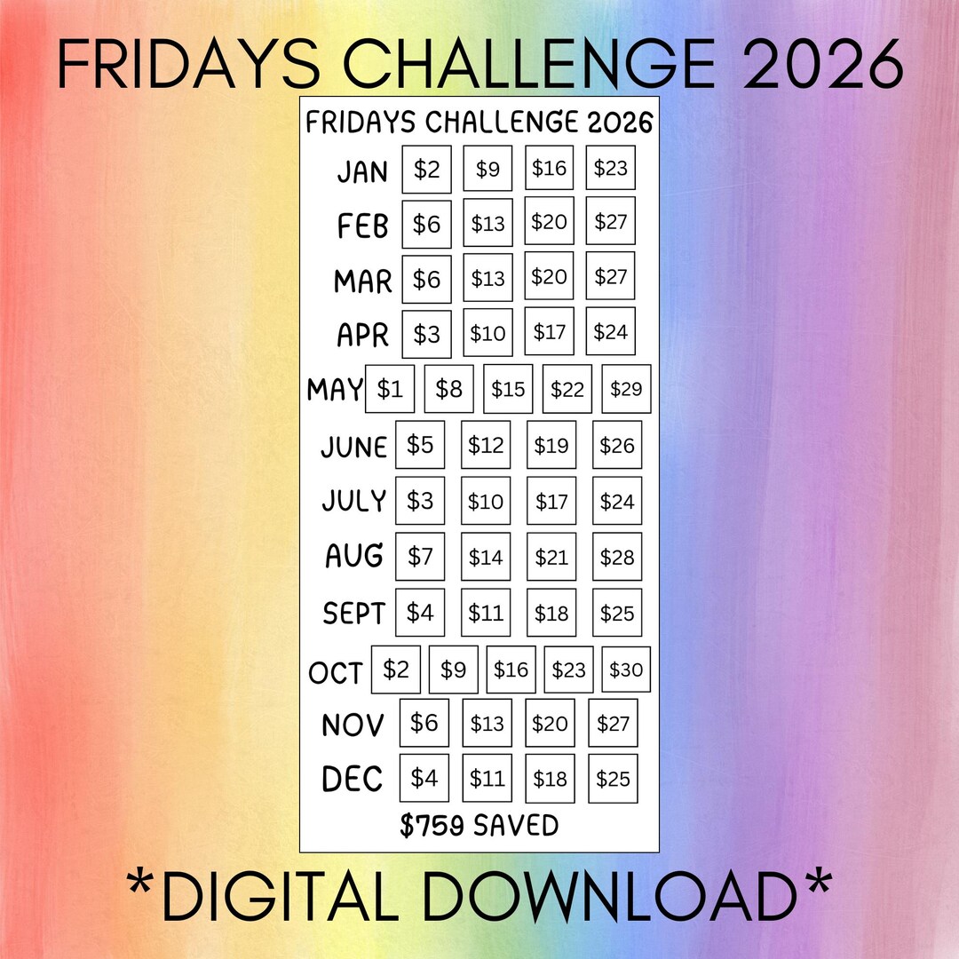 Fridays Challenge 2026 | Digital Download - Etsy