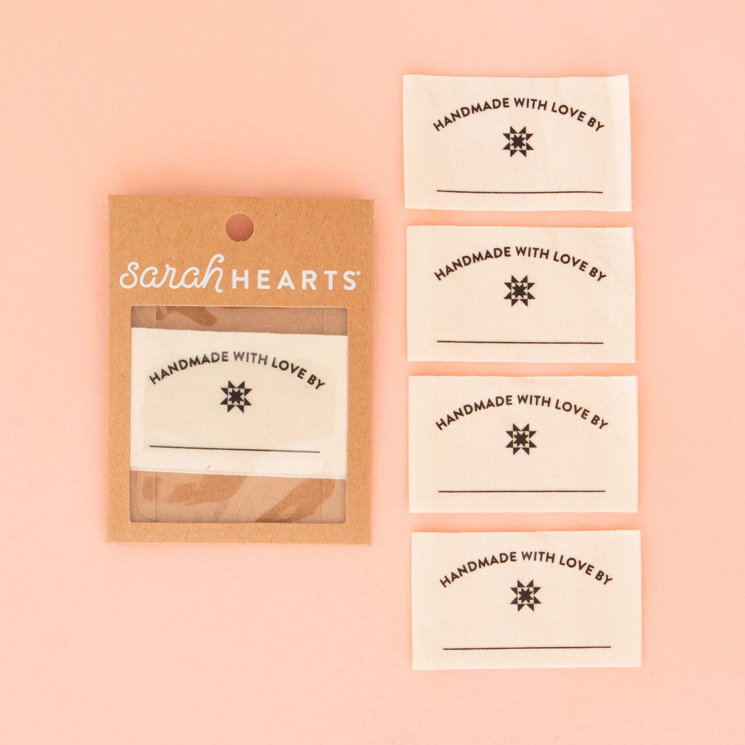 Handmade With Love Write-in Sewing Labels - 4 Pack - Quilt and Clothing ...