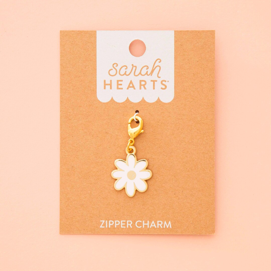 White Daisy Zipper Charm - Enamel Zipper Pull - Etsy