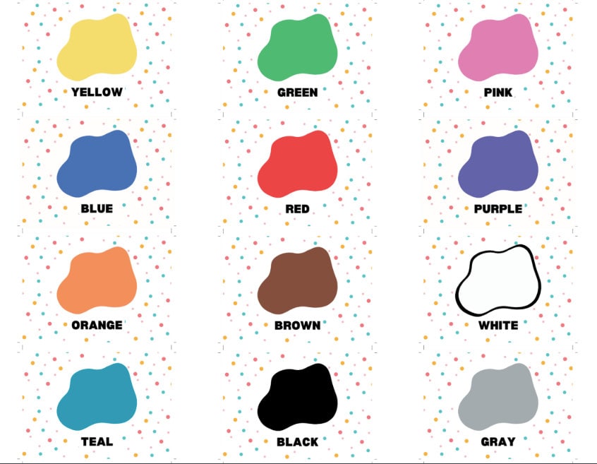 Printable Extension Colors Flashcards for Lovevery the Looker Standing ...