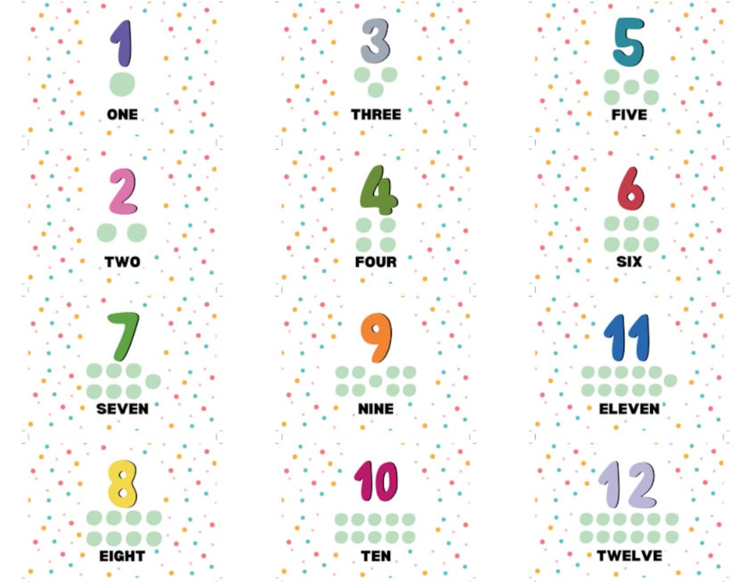 Printable Extension Numbers Flashcards for Lovevery the Looker Standing ...