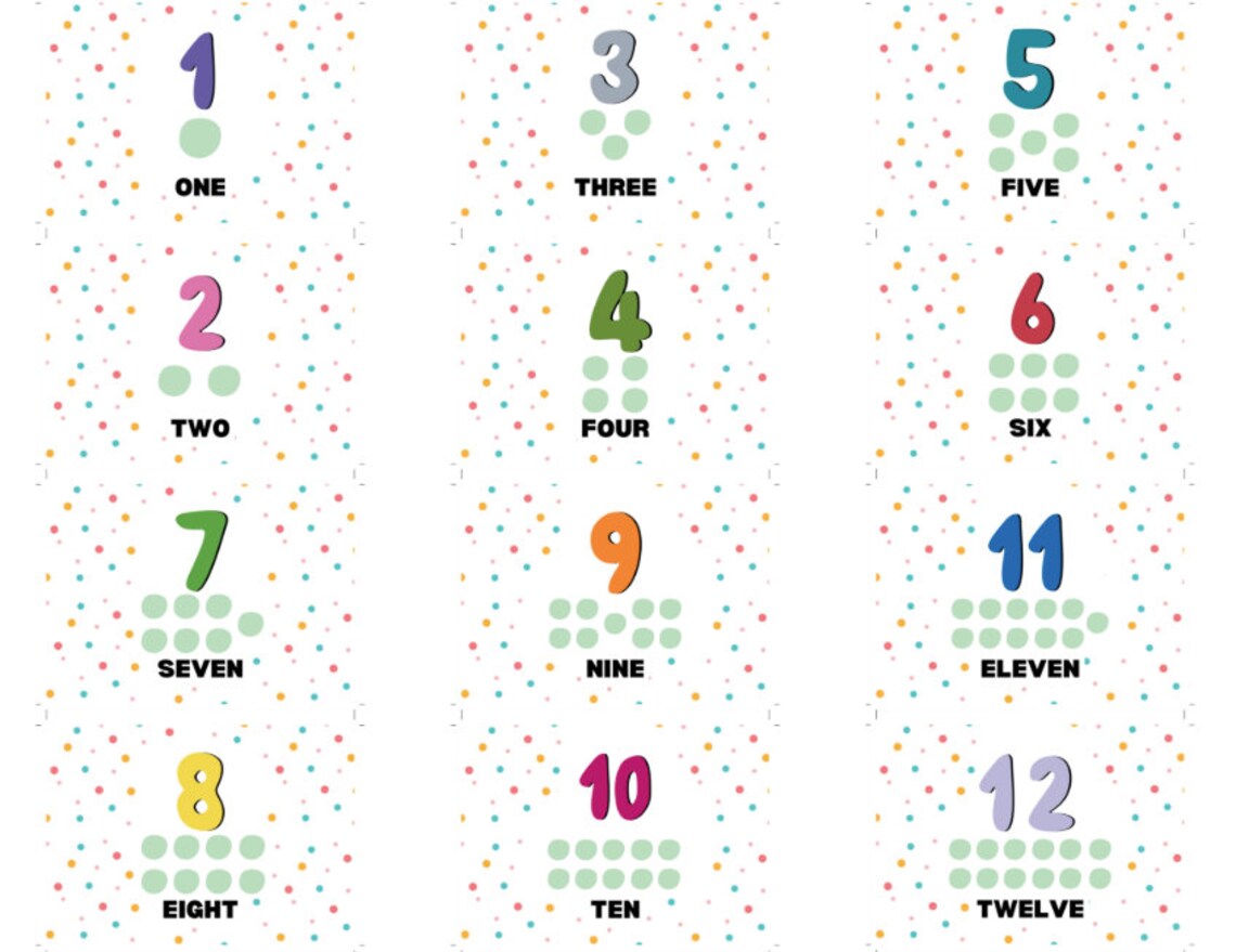 Printable Extension Numbers Flashcards for Lovevery the Looker Standing ...