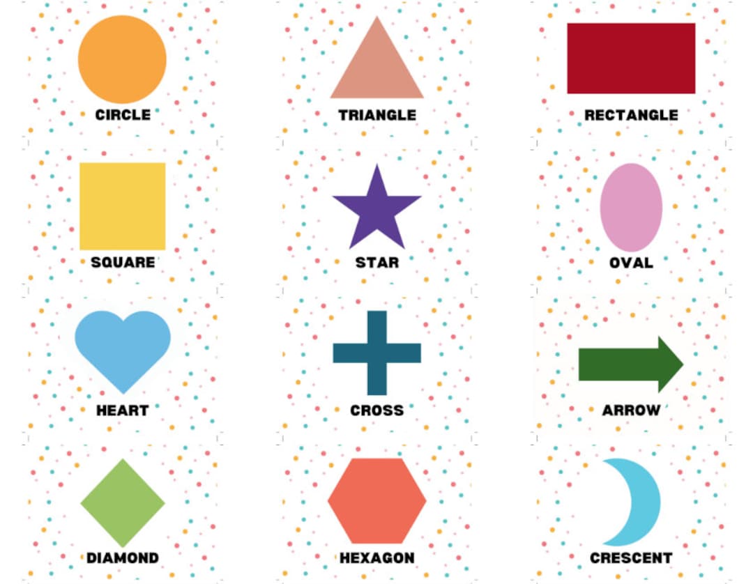 Printable Extension Shapes Flashcards for Lovevery the Looker Standing ...