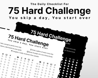 75 Hard Challenge Tracker 75 Day Challenge 75 Soft Challenge 75 Hard ...