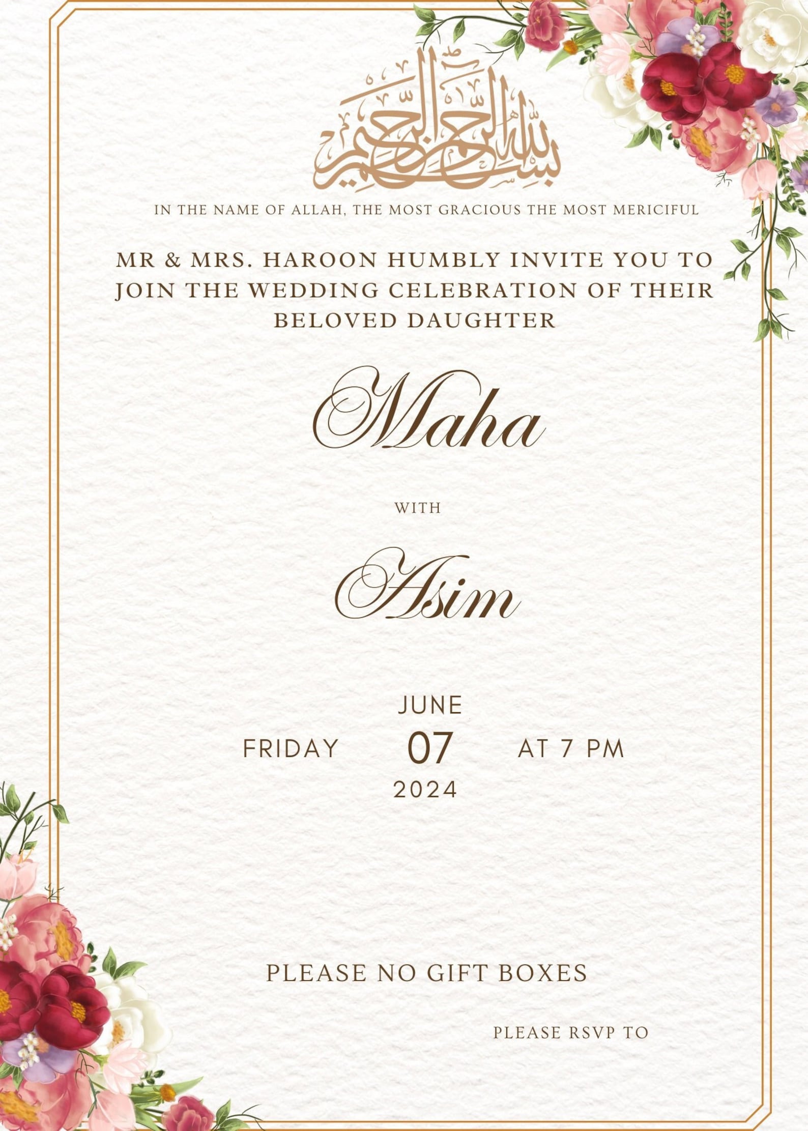 Muslim Wedding Invitation - Etsy