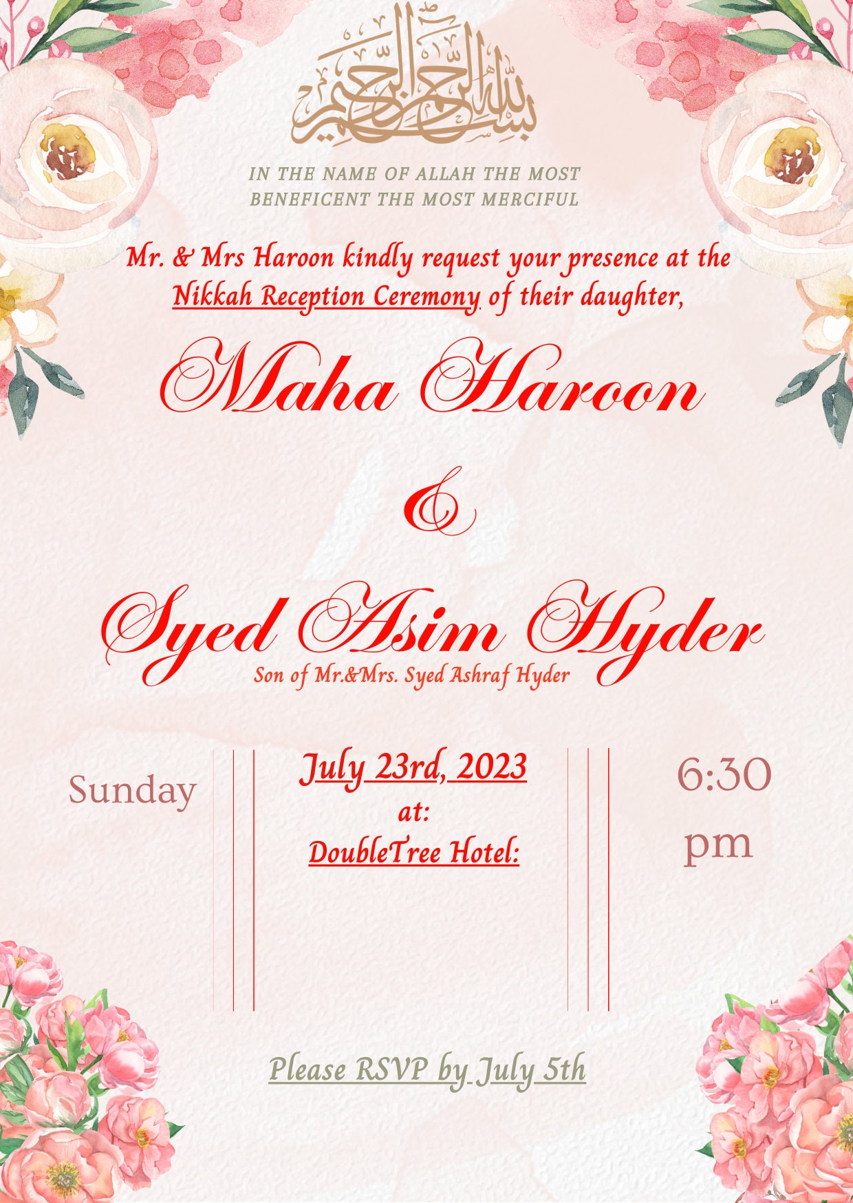 Muslim Wedding Invitation - Etsy