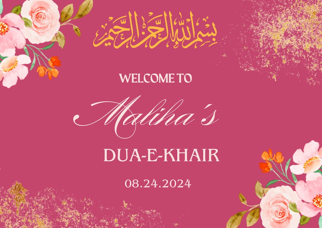 Event Signage for Dua-e-khair, Mehndi, Bridal Shower, Etc. - Etsy
