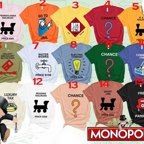Monopoly Game Halloween Costume Shirts Monopoly Game Cards - Etsy