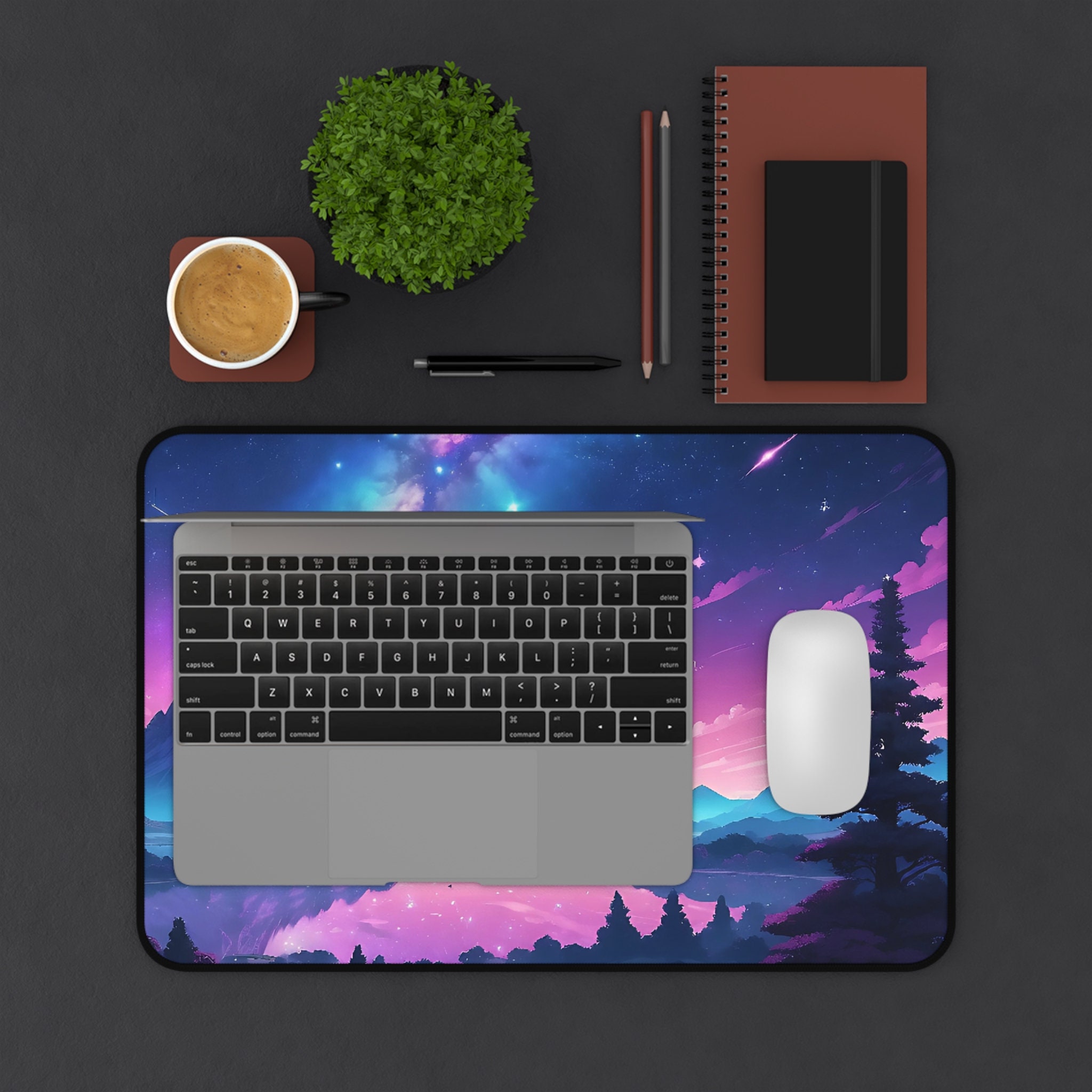 Milky Way Starry Night Gaming Desk Mat Aesthetic Gaming Art Gaming ...