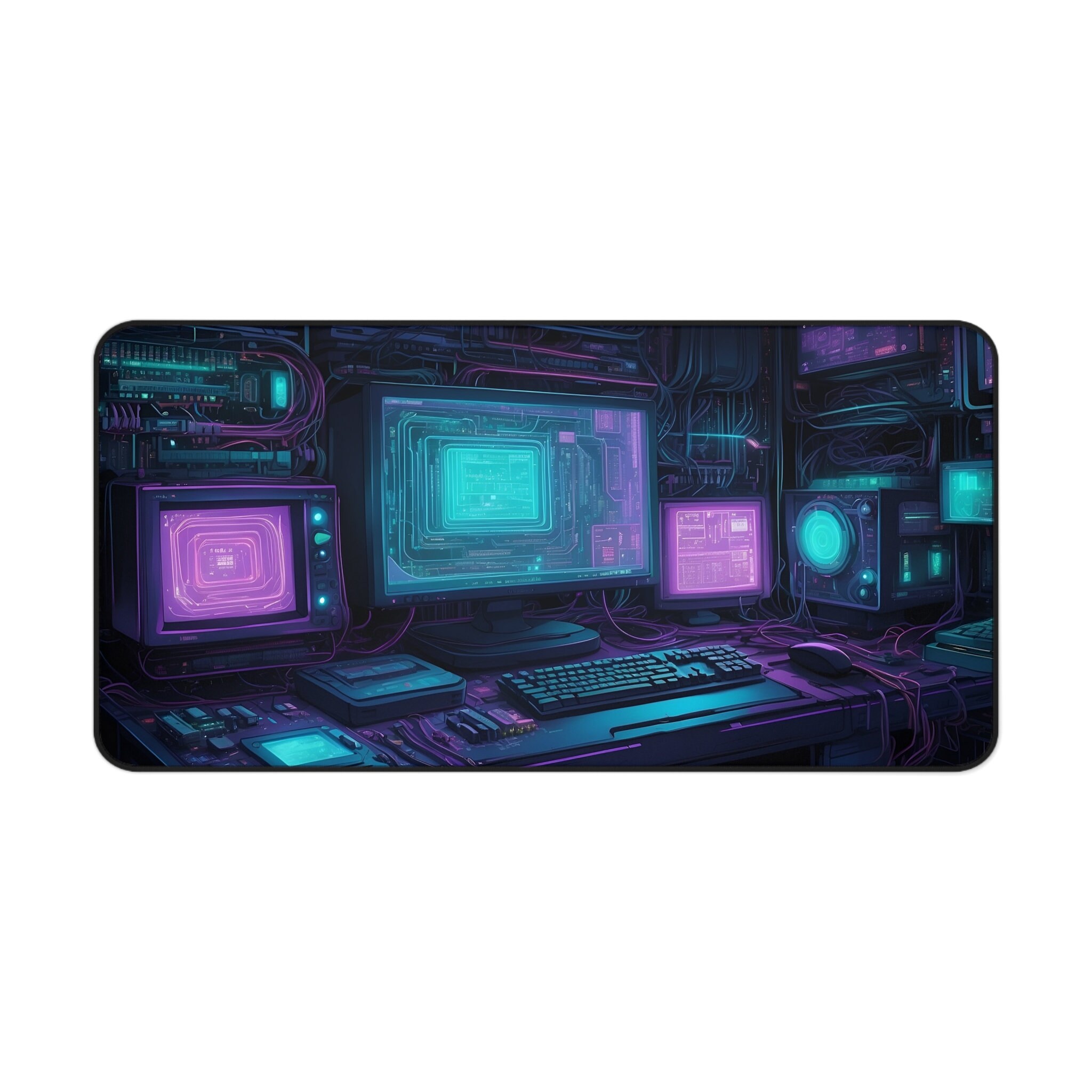Dystopian Hacker Computer Gaming Desk Mat Aesthetic Art Gaming Computer ...