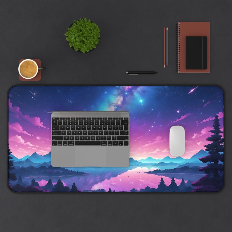 Milky Way Starry Night Gaming Desk Mat Aesthetic Gaming Art Gaming ...