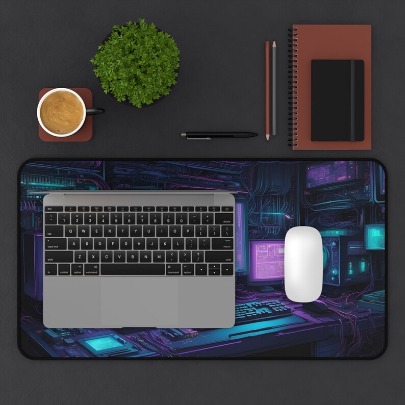 Dystopian Hacker Computer Gaming Desk Mat Aesthetic Art Gaming Computer ...