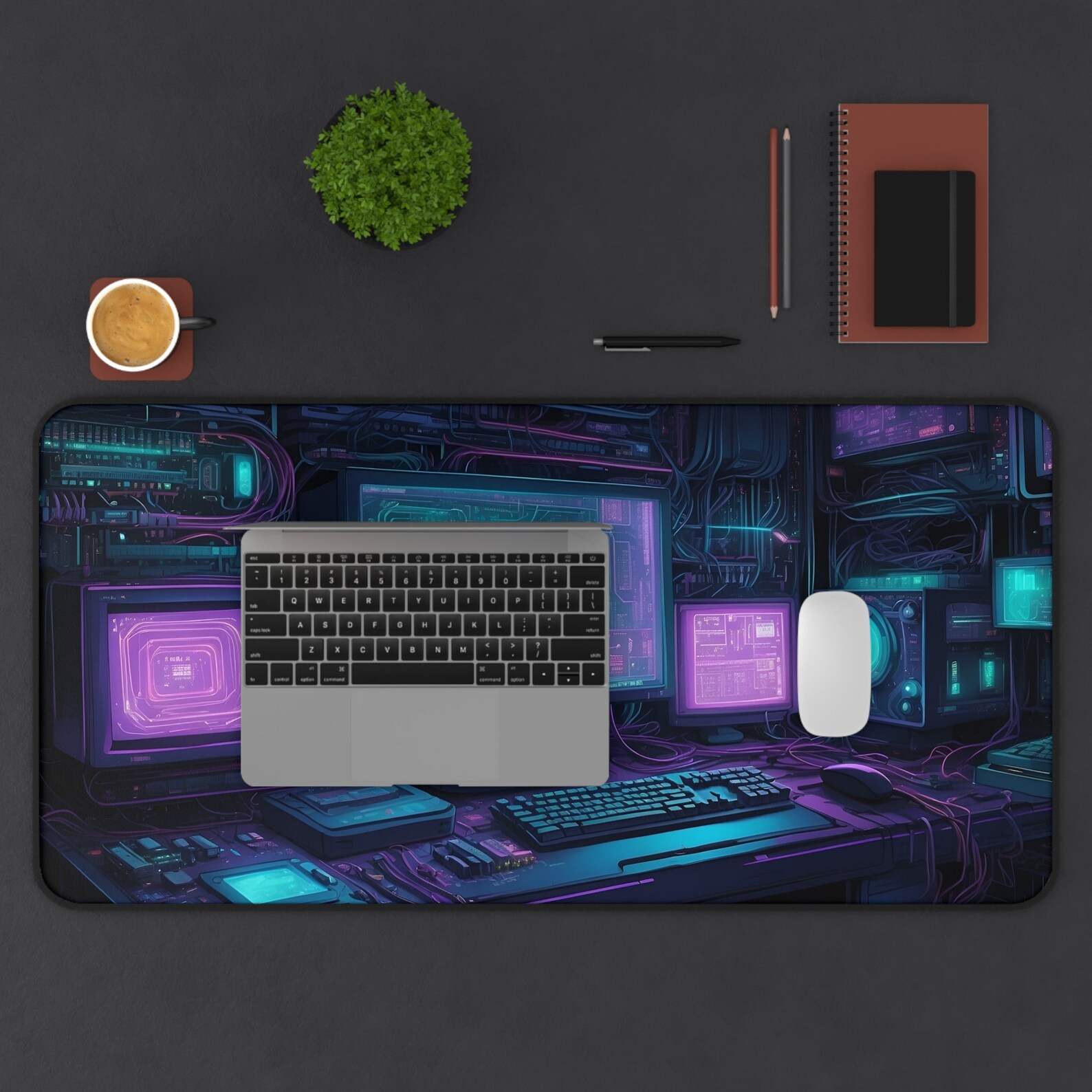 Dystopian Hacker Computer Gaming Desk Mat Aesthetic Art Gaming Computer ...
