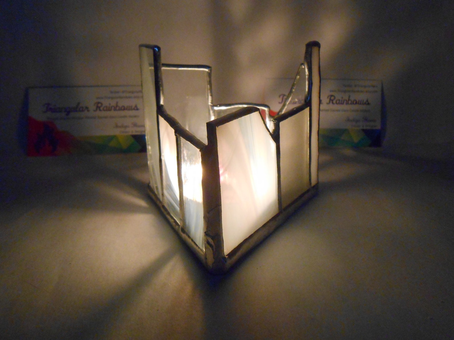 Stages of Consciousness Triangle Shaped Stained Glass Candle - Etsy