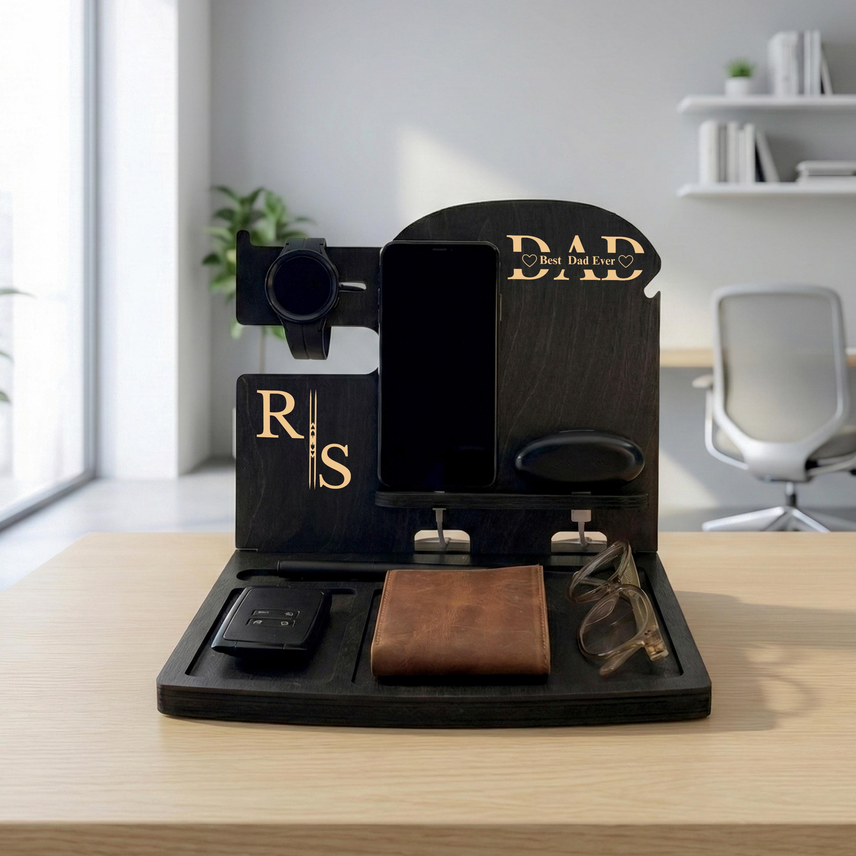 Personalized Desk Organizer, Thin Blue Line Gift for Police Officer ...
